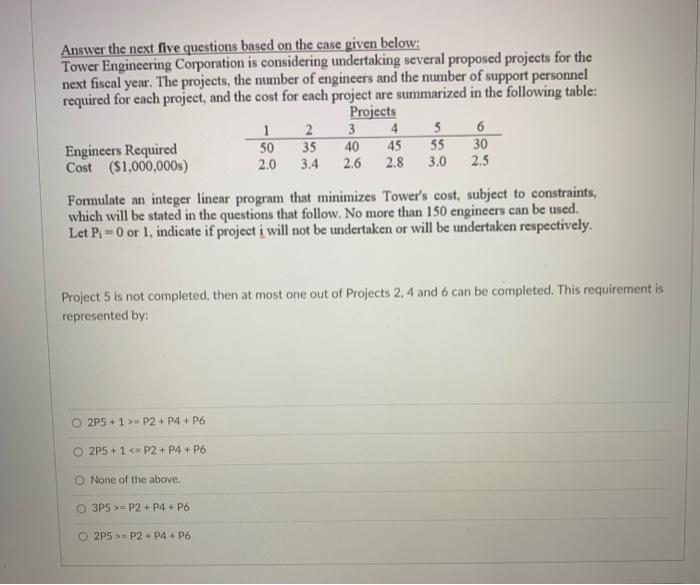 Solved Answer the next five questions based on the case | Chegg.com