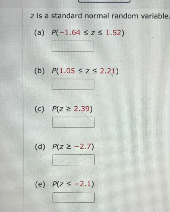 Solved Compute the following probabilities. Round to four | Chegg.com