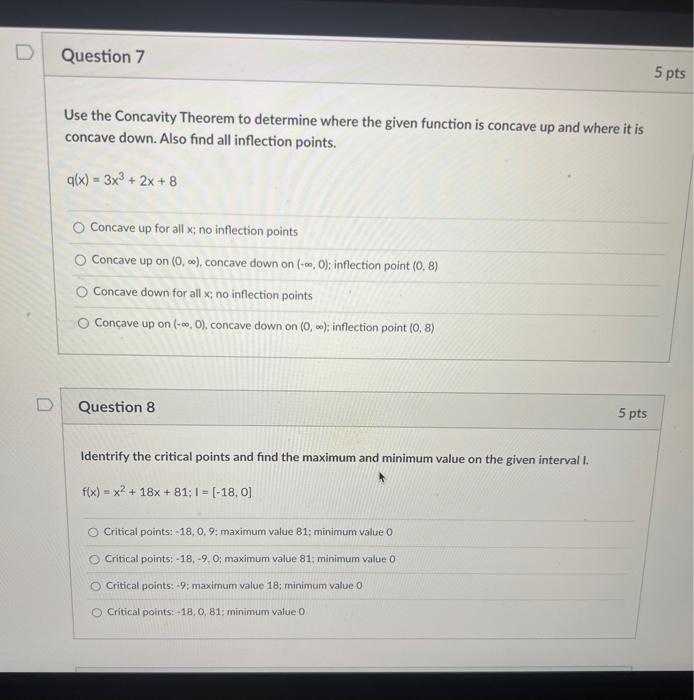 Solved Use the Concavity Theorem to determine where the | Chegg.com