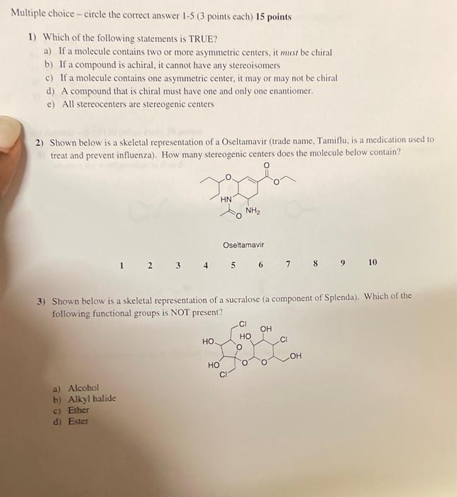 Solved Multiple choice - circle the correct answer 1-5 (3 | Chegg.com