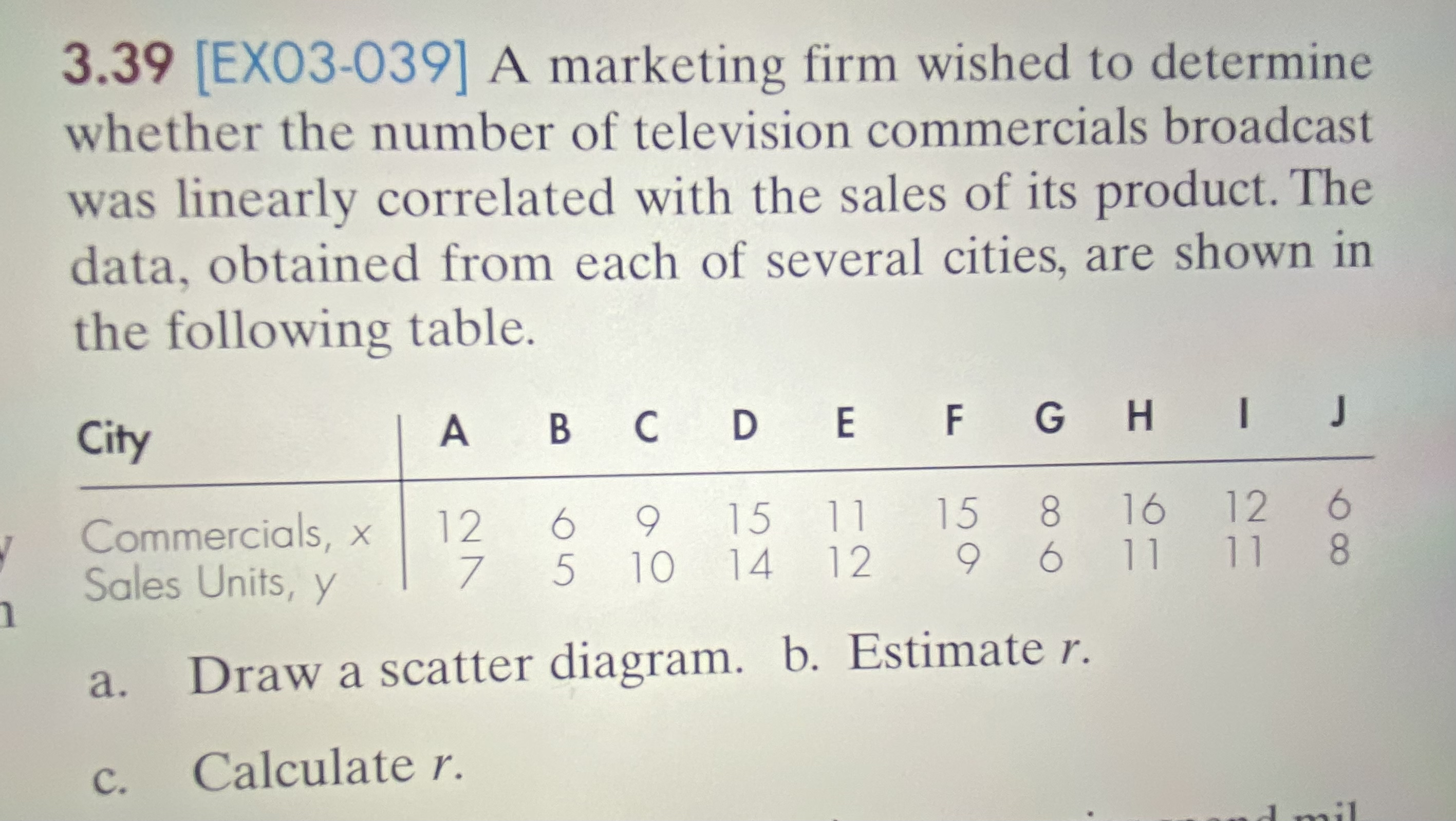 Solved 3.39 [EX03-039] ﻿A marketing firm wished to determine | Chegg.com