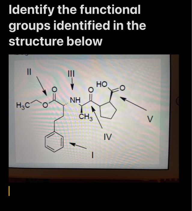 Solved Identify the functional groups identified in the | Chegg.com