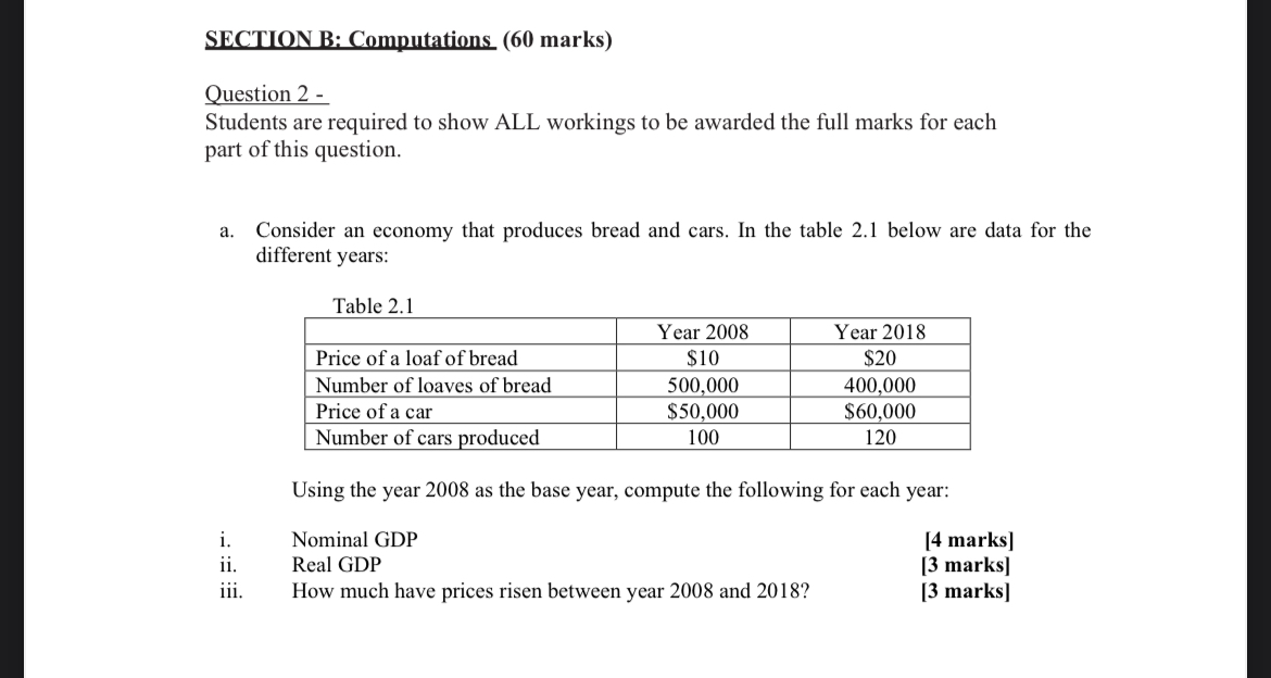 Solved SECTION B: Computations ( 60 ﻿marks)Question | Chegg.com