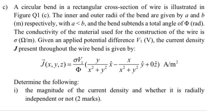 Solved A circular bend in a rectangular cross-section of | Chegg.com
