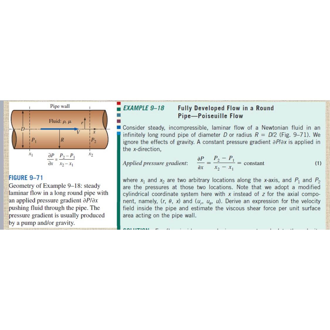 Solved EXAMPLE 9-18 ﻿Fully Developed Flow in a Round | Chegg.com