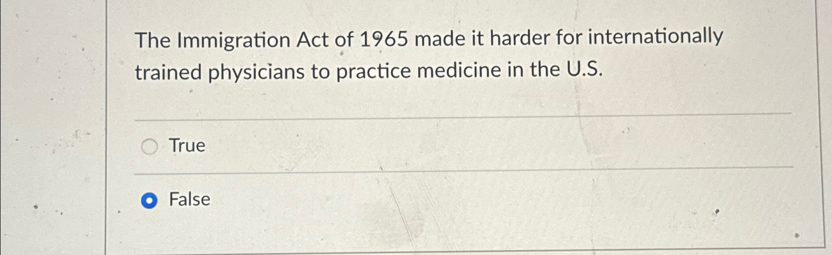The Immigration Act of 1965 ﻿made it harder for | Chegg.com