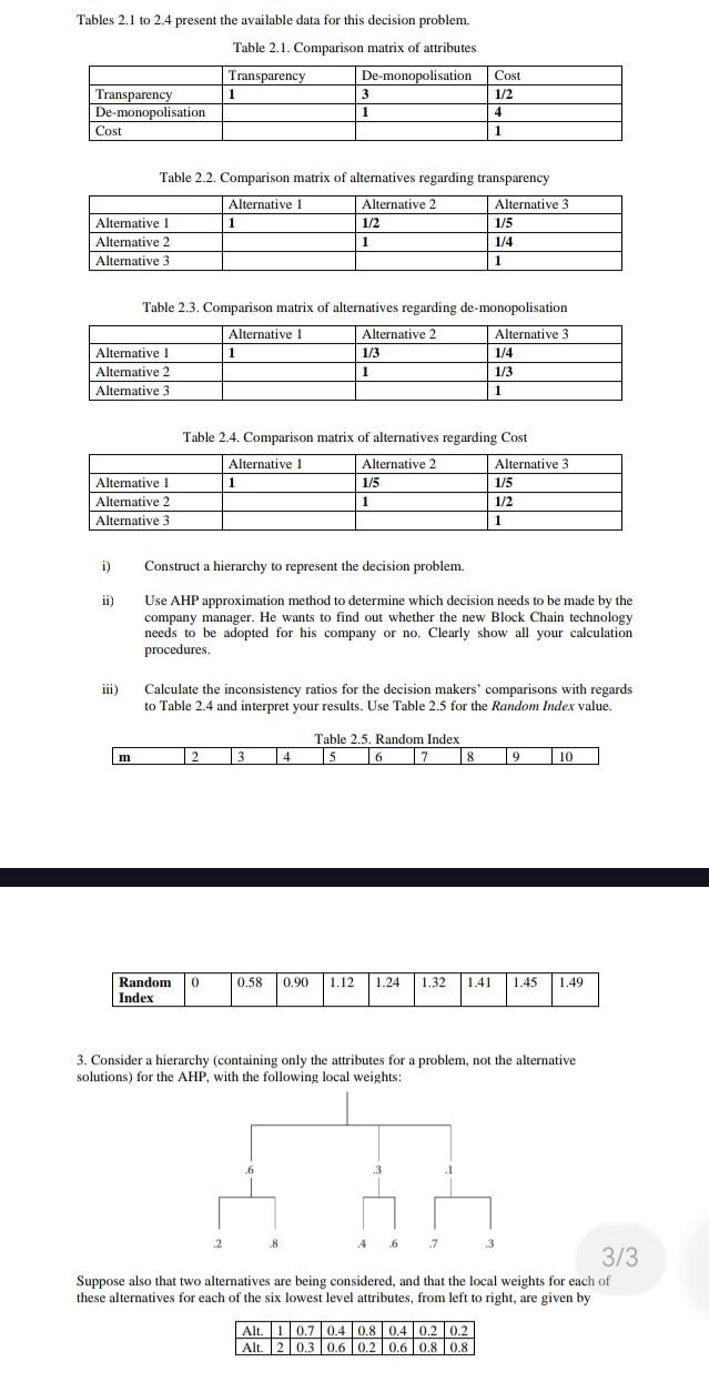 1. Consider a decision problem in which you have five | Chegg.com
