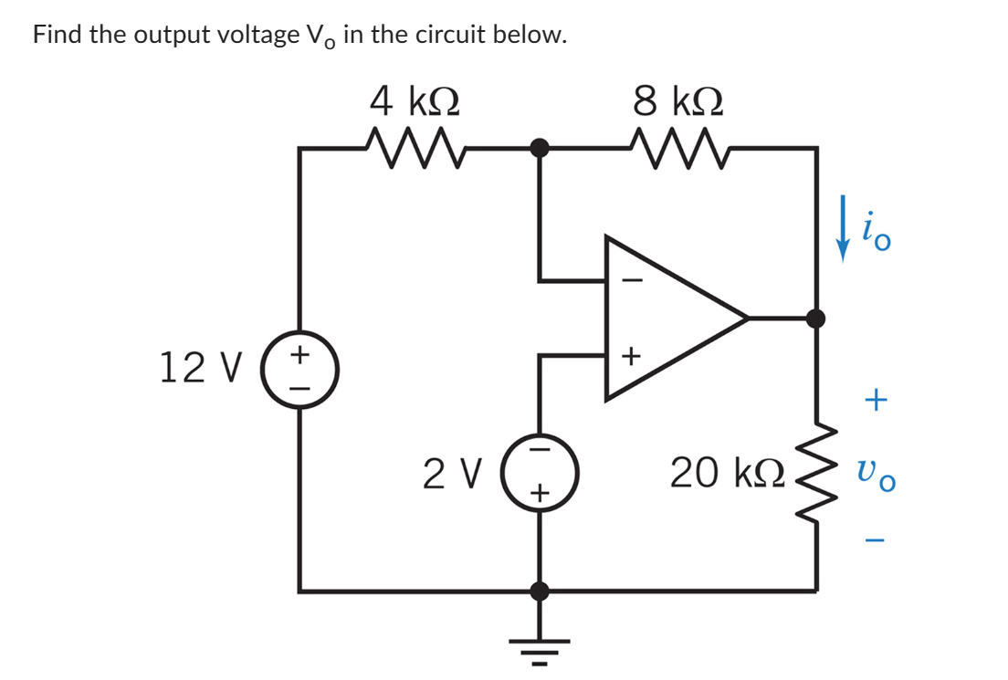 Solved Find the output voltage V0 ﻿in the circuit below. | Chegg.com