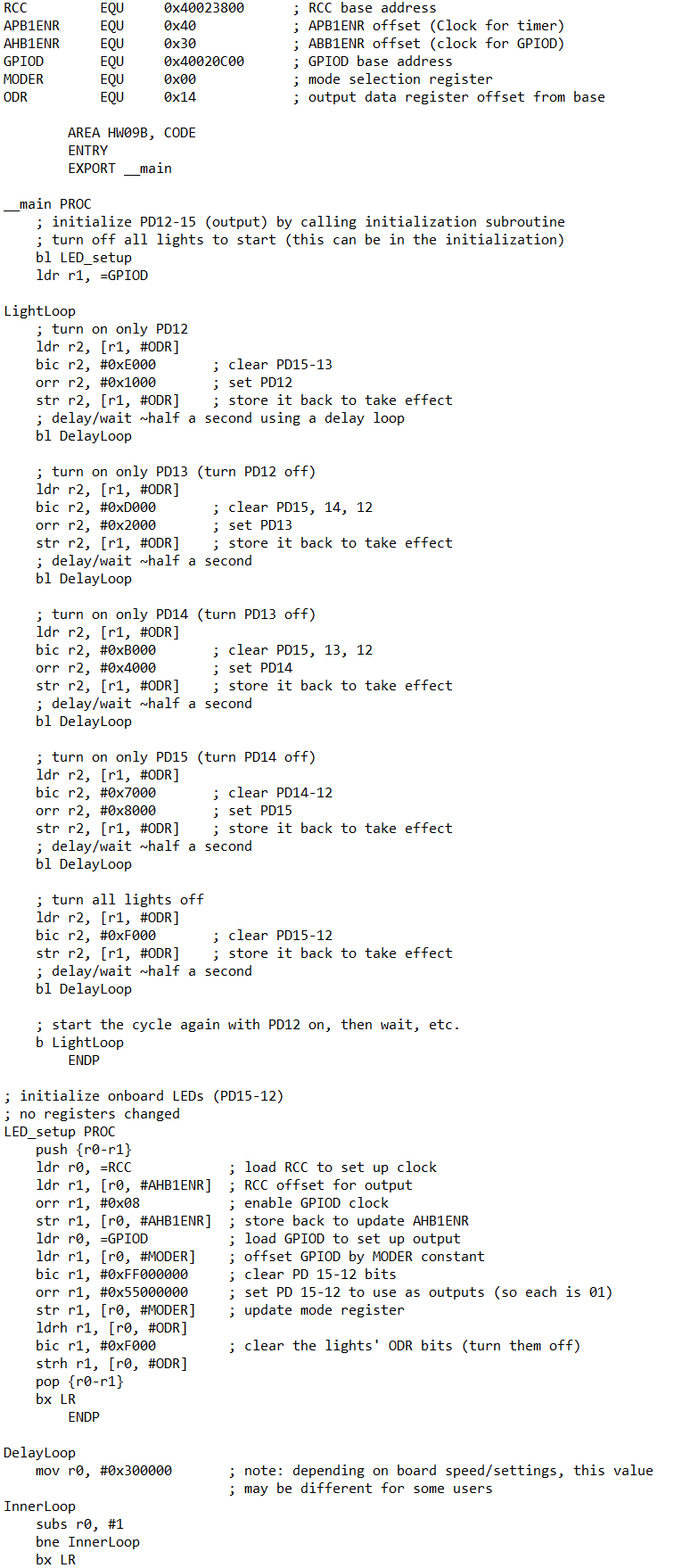 Solved Please write using ARM Assembly for STM32F411VETx and | Chegg.com