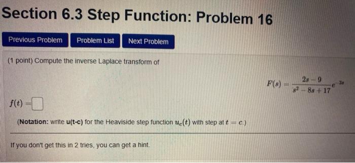 Solved Section 6 3 Step Function Problem 16 Previous