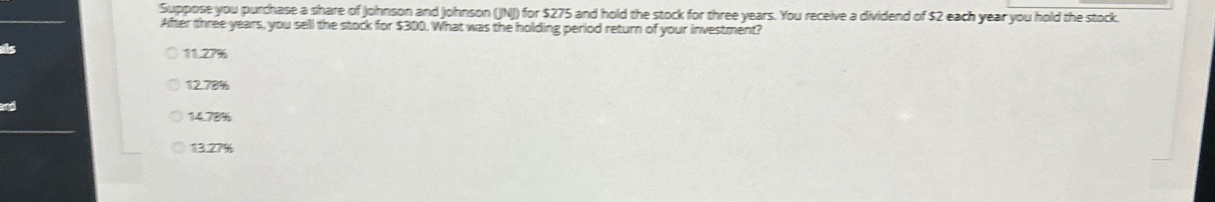 Solved Suppose you purchase a share of johnson and johnson | Chegg.com