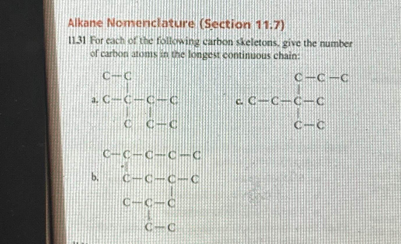 Solved Alkane Nomenciature (Section 11.7)1131 ﻿For each or | Chegg.com