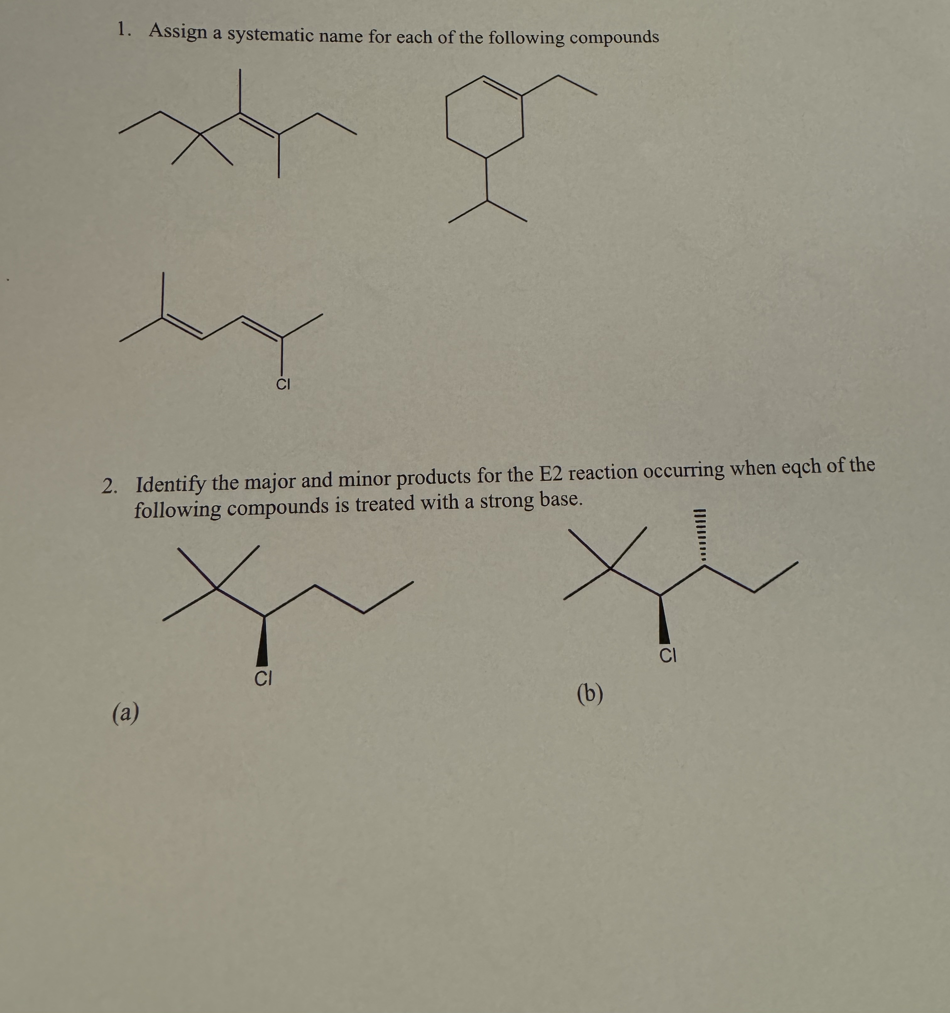 Solved by an EXPERT Assign a systematic name for each of the followino | Chegg.com