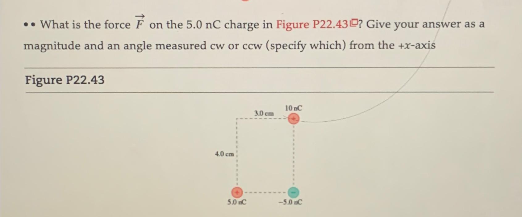 Solved What is the force vec(F) ﻿on the 5.0nC ﻿charge in | Chegg.com