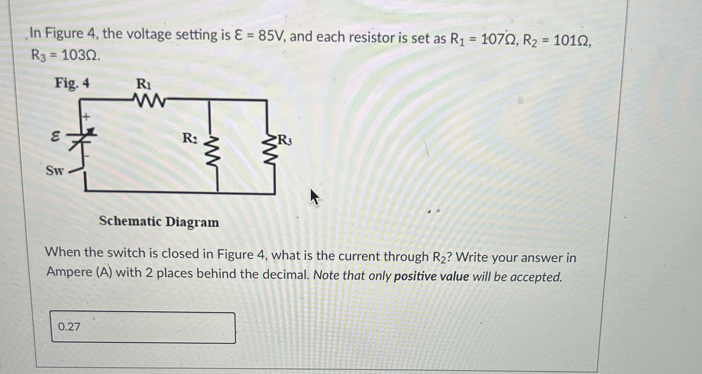 Solved In Figure 4, ﻿the voltage setting is ε=85V, ﻿and each | Chegg.com