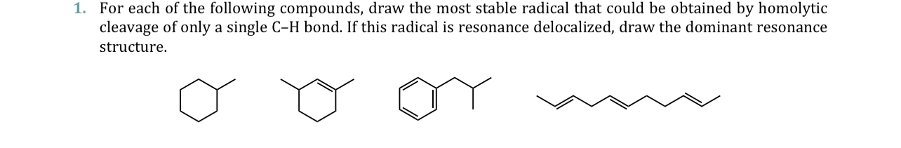 Solved For each of the following compounds, draw the most | Chegg.com
