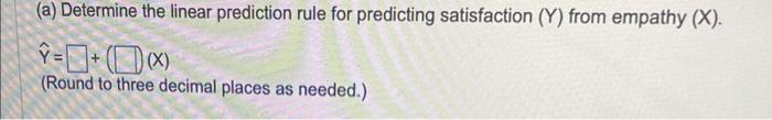 Solved (a) Determine the linear prediction rule for | Chegg.com