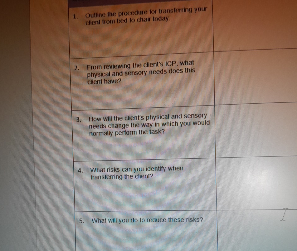 Solved Outline the procedure for transterring your client | Chegg.com