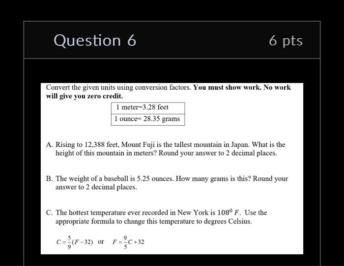Solved Convert the given units using conversion factors. You | Chegg.com