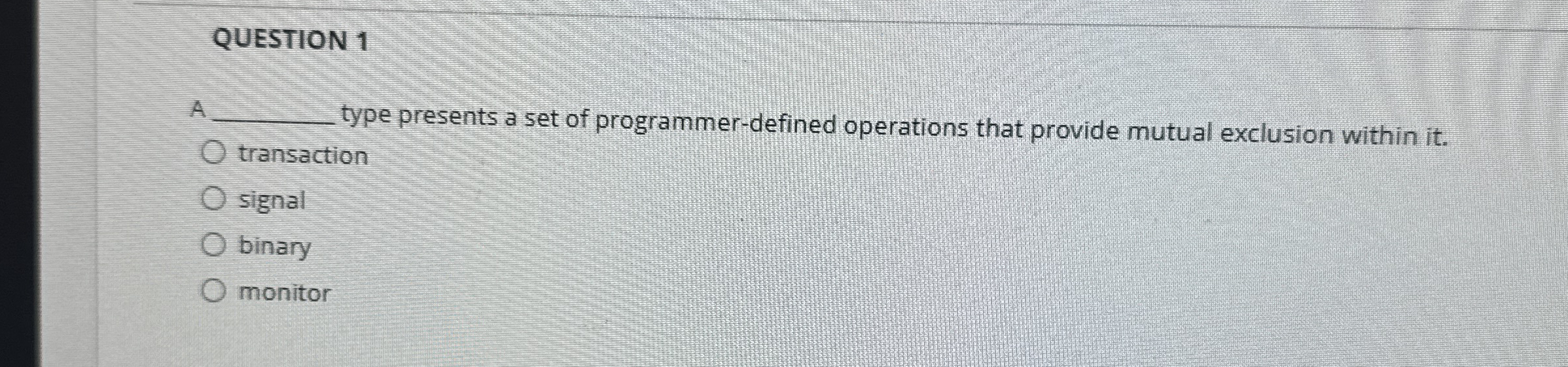 Solved QUESTION 1Atype presents a set of programmer-defined | Chegg.com