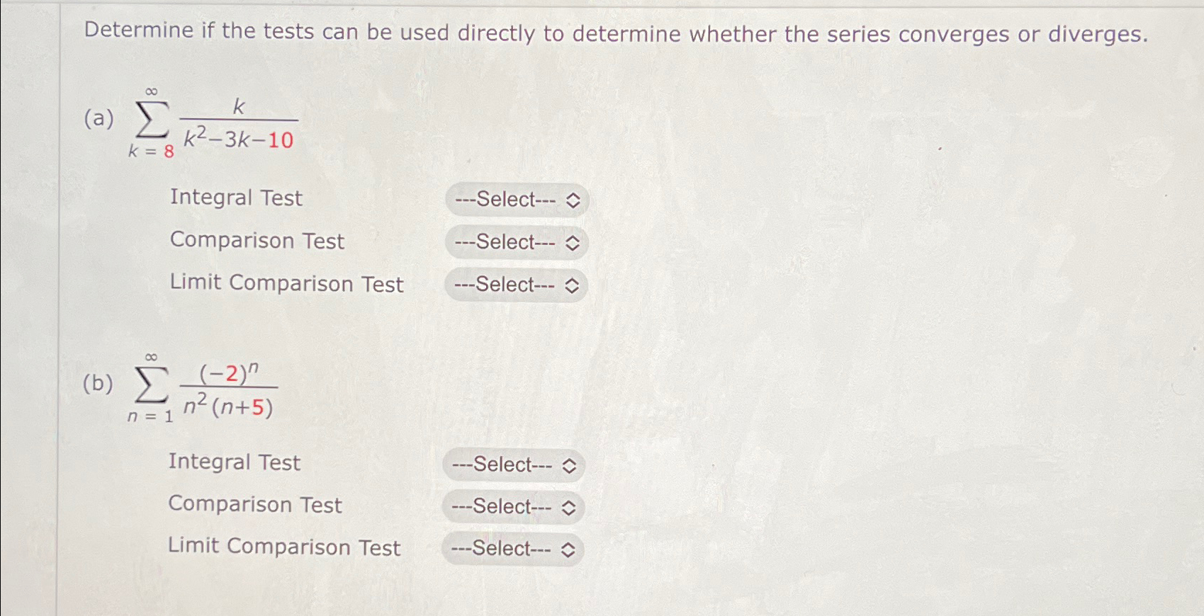 Solved Determine if the tests can be used directly to | Chegg.com