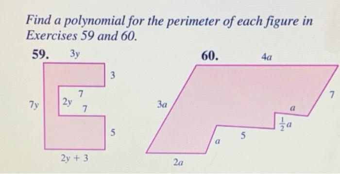 Solved Find a polynomial for the perimeter of each figure in | Chegg.com