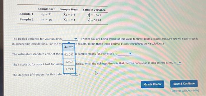 3. Differentiating pooled variance and the estimated | Chegg.com