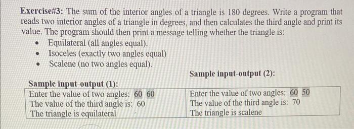 Solved Exerciset33 The Sum Of The Interior Angles Of A