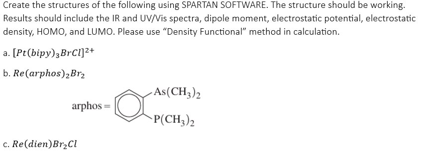 Solved Create the structures of the following using SPARTAN | Chegg.com