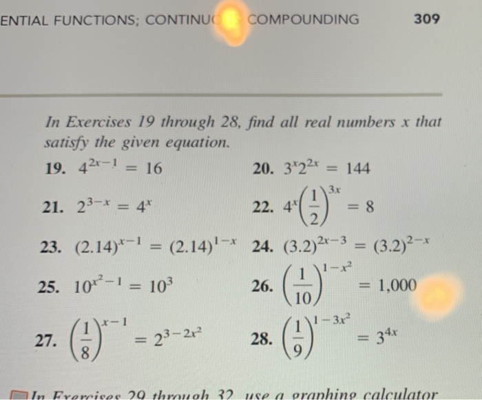 Solved ENTIAL FUNCTIONS; CONTINUO COMPOUNDING 309 In | Chegg.com