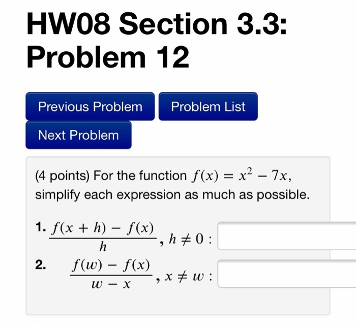 Solved HW08 Section 3.3: Problem 12 Previous Problem Problem | Chegg.com Solved HW08 Section 3.3: Problem 12 Previous Problem Problem | Chegg.com