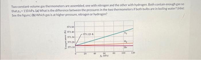 Solved Two constant-volume gas thermometers are assembled, | Chegg.com
