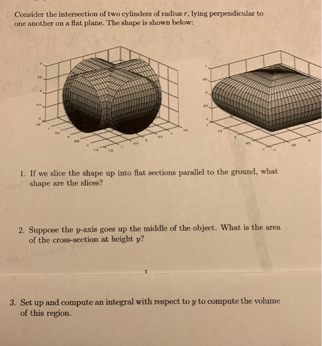 Solved Consider the intersection of two cylinders of radius | Chegg.com