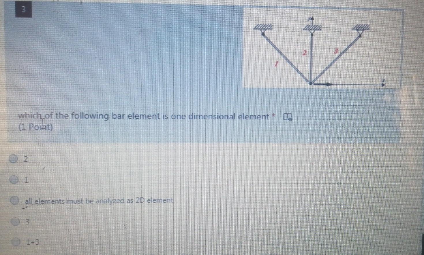 Solved 3 which of the following bar element is one | Chegg.com