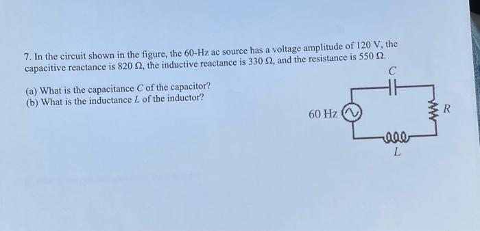Solved 7. In the circuit shown in the figure, the 60-Hz ac | Chegg.com