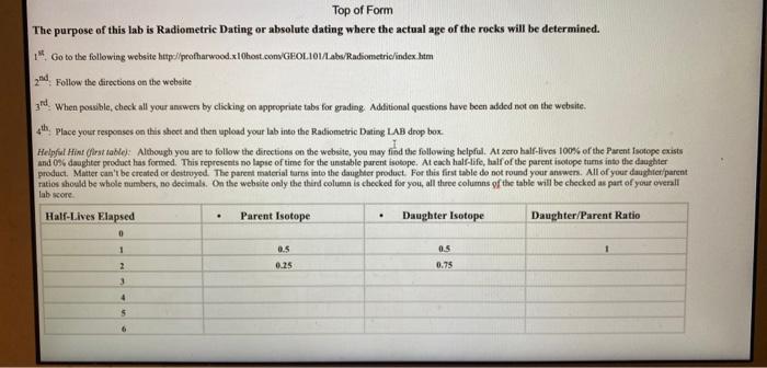 Solved Top of Form The purpose of this lab is Radiometric | Chegg.com