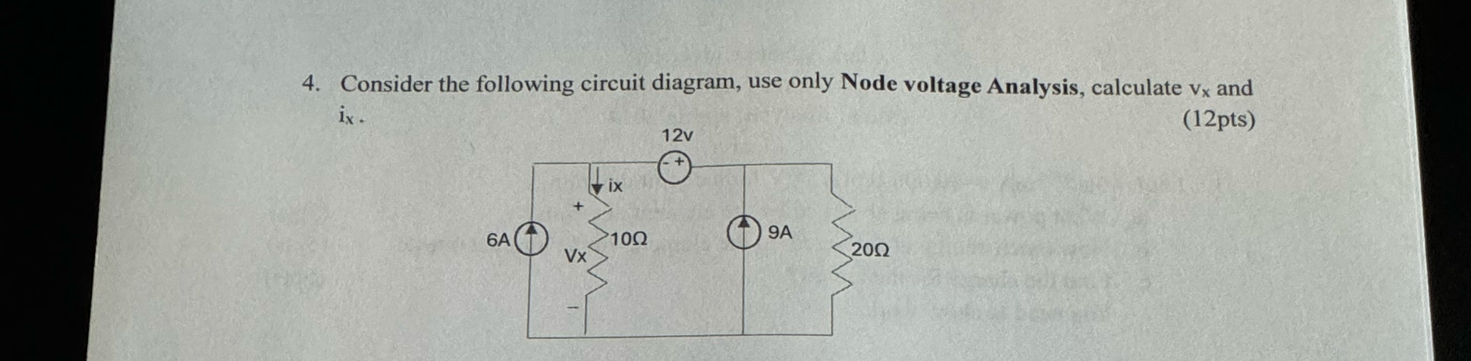 Solved Consider the following circuit diagram, use only Node | Chegg.com