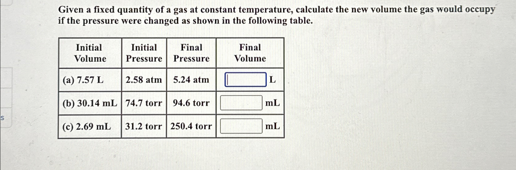 Solved Given a fixed quantity of a gas at constant | Chegg.com