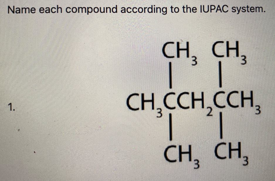 Solved Name each compound according to the IUPAC system | Chegg.com
