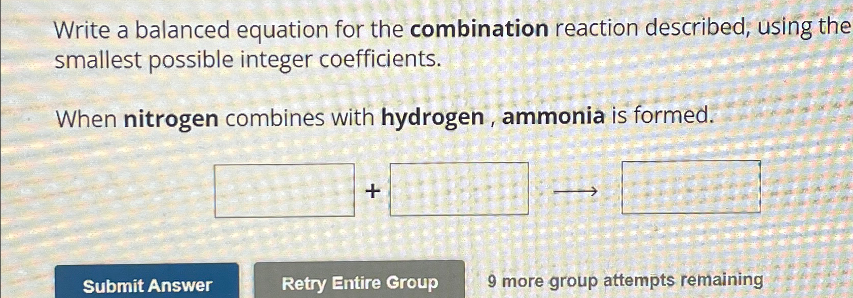 Solved Write a balanced equation for the combination | Chegg.com