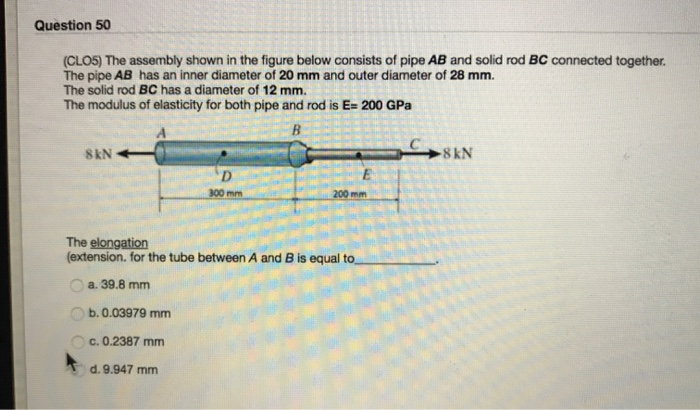 Solved Question 50 (CL05) The assembly shown in the figure | Chegg.com