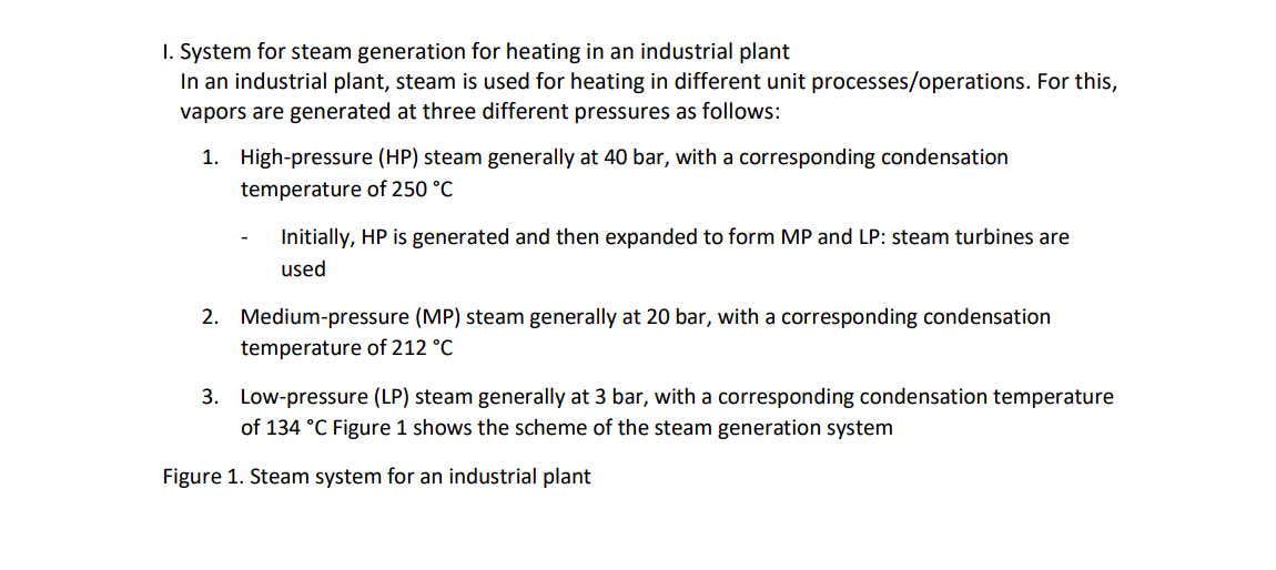 Solved Figura 1. ﻿Steam system for an industrial plantThe | Chegg.com