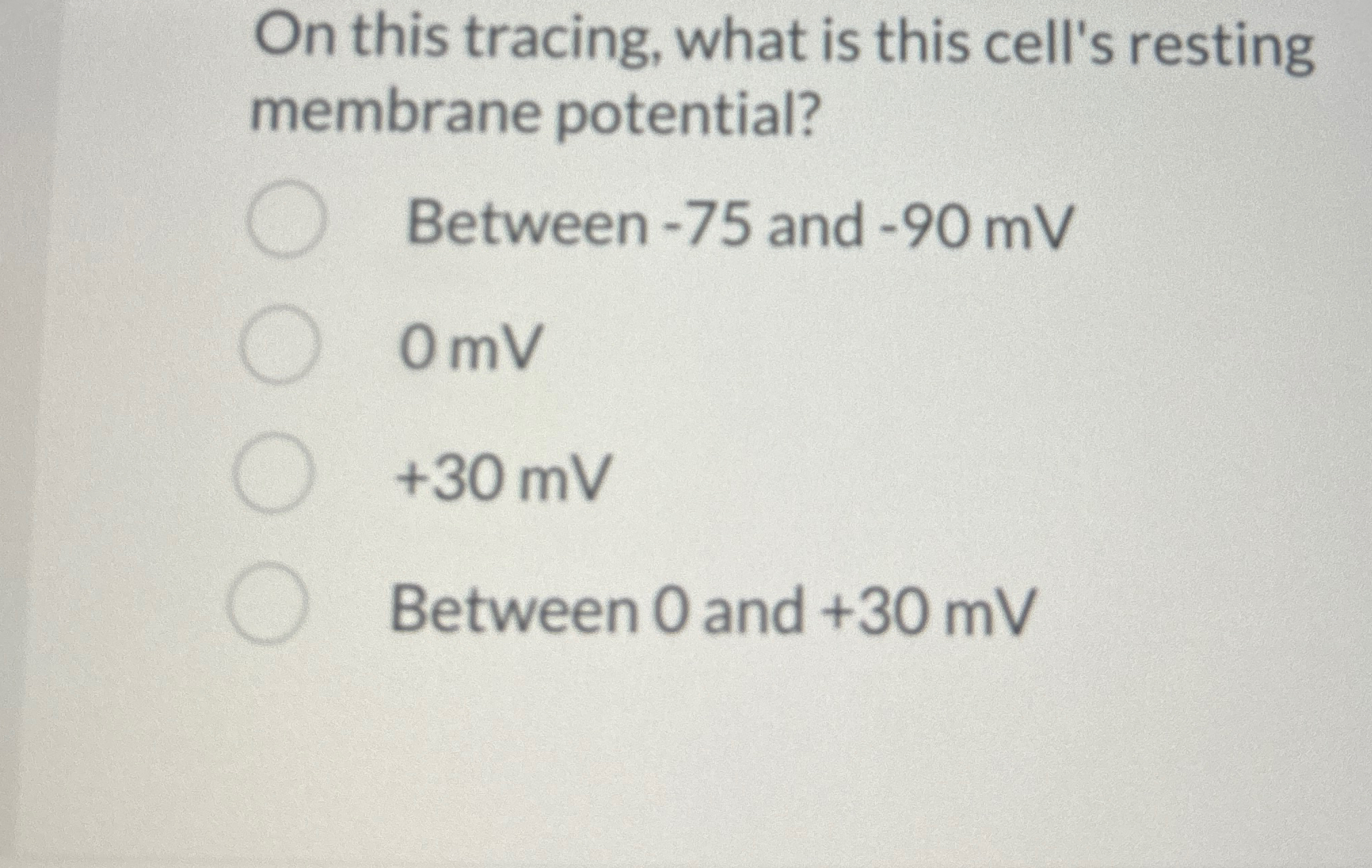 Solved On this tracing, what is this cell's resting membrane | Chegg.com
