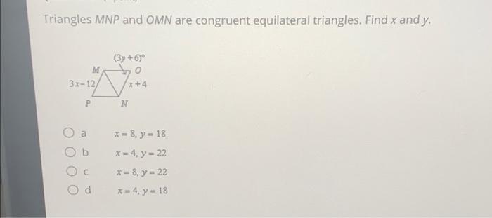 Solved Triangles MNP and OMN are congruent equilateral | Chegg.com