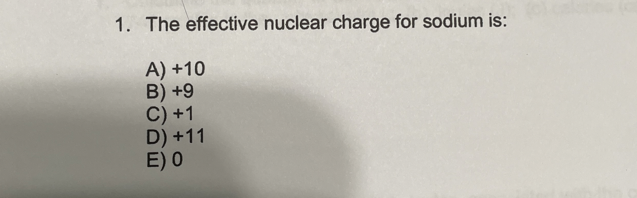 Solved The effective nuclear charge for sodium | Chegg.com