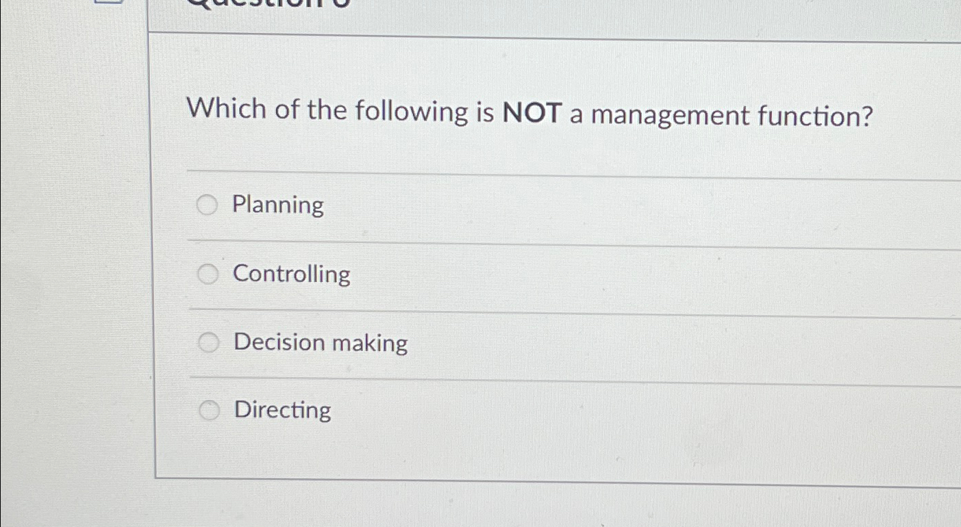 Solved Which of the following is NOT a management | Chegg.com