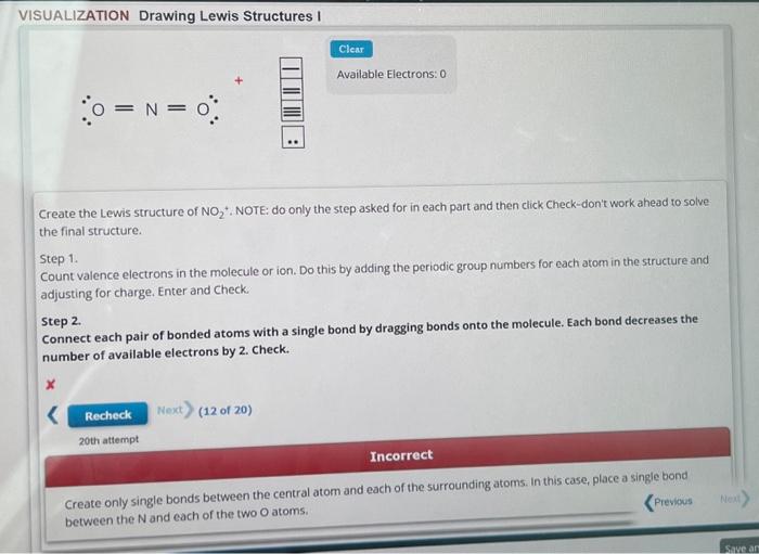 Solved VISUALIZATION Drawing Lewis Structures I Create the | Chegg.com