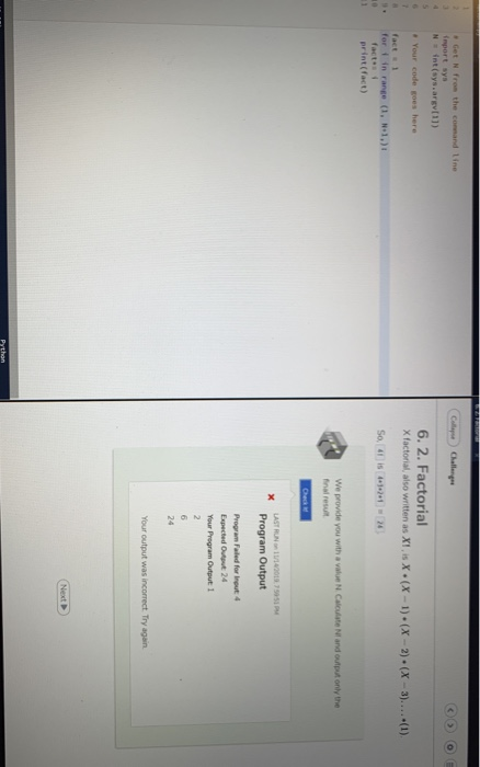 Solved The program is being done on Codio.X factorial, also | Chegg.com
