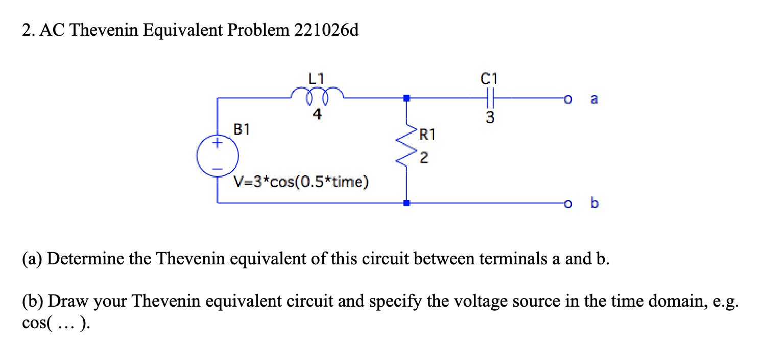 Solved AC Thevenin Equivalent Problem 221026d(a) ﻿Determine | Chegg.com