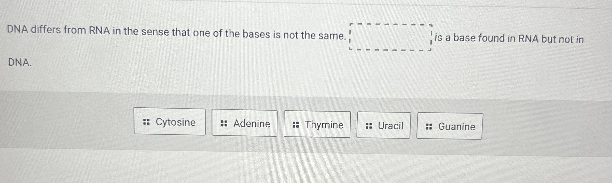 Solved DNA differs from RNA in the sense that one of the | Chegg.com